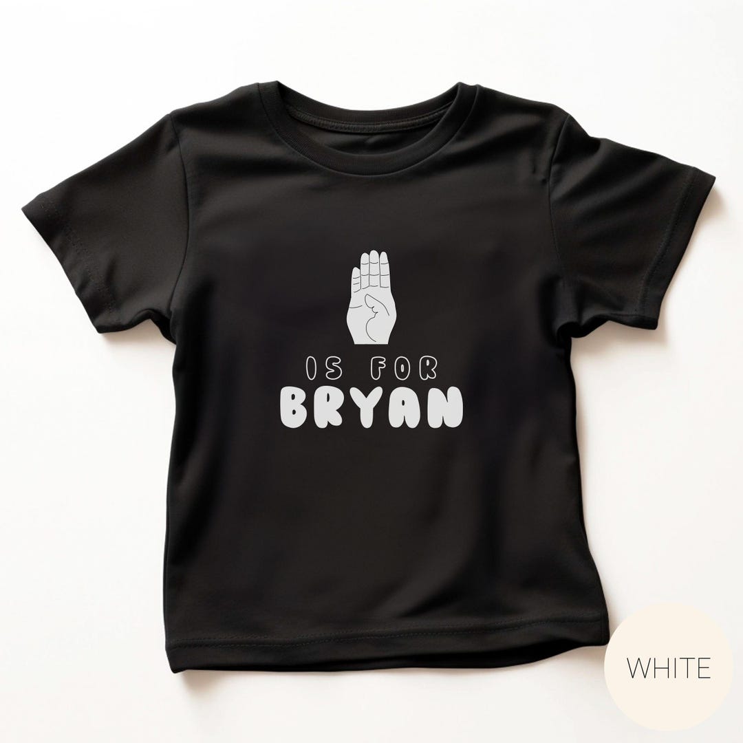 Kids Custom ASL Name Shirt, Kids Sign Language Name Tshirt, Deaf ...