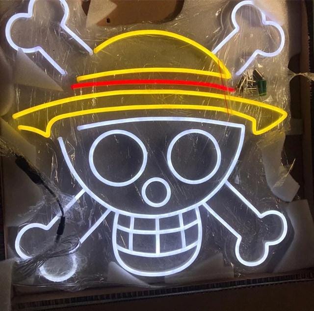 One Piece Neon Sign One Piece Skull Neon Sign Pirate Neon Sign Bedroom ...
