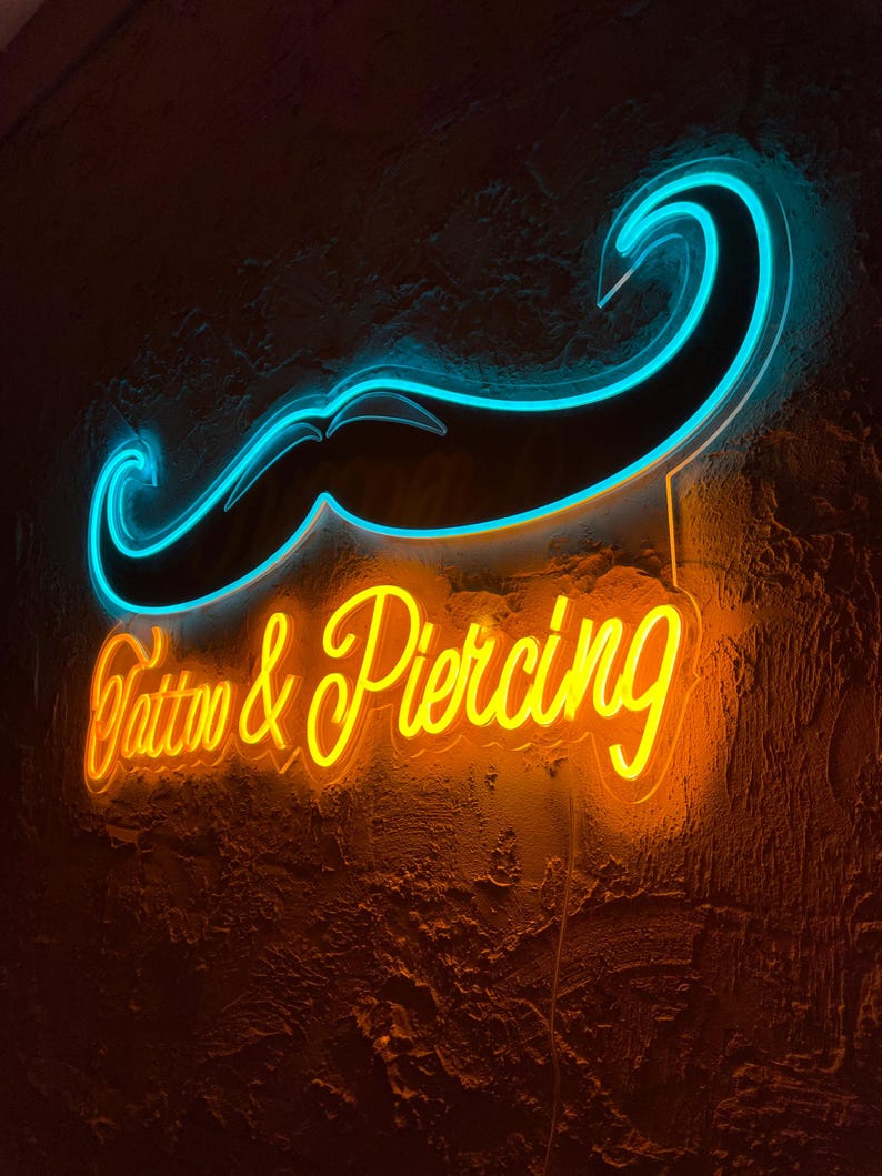 Tattoo Neon Sign Wall Art Decor Piercing Neon Sign Game Room Neon Sign ...