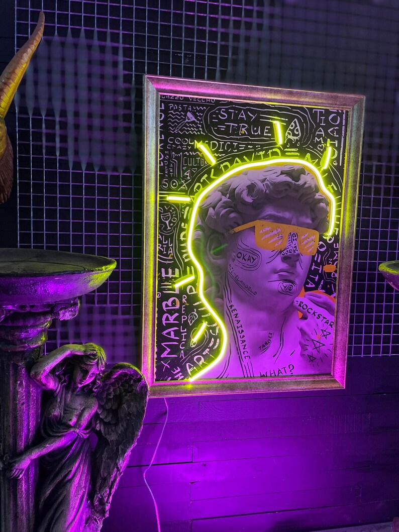 POP Art Painting Neon Sign Mona Lisa Neon Sign Wall Decor Home Art ...