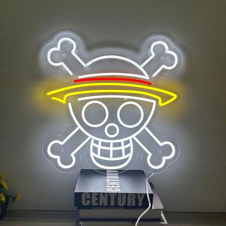 One Piece Neon Sign One Piece Skull Neon Sign Pirate Neon Sign Bedroom ...