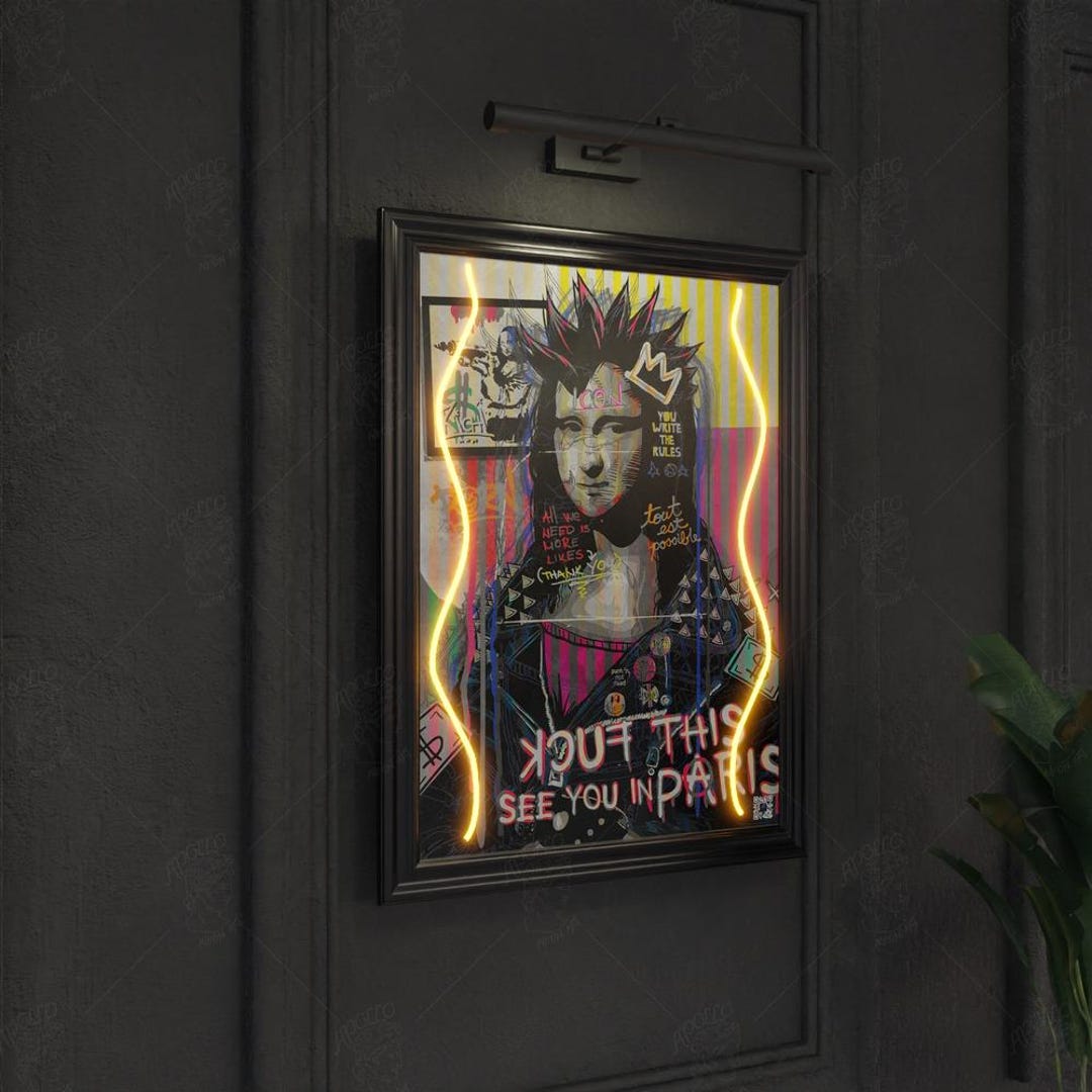 POP Art Painting Neon Sign Mona Lisa Neon Sign Wall Decor Home Art ...