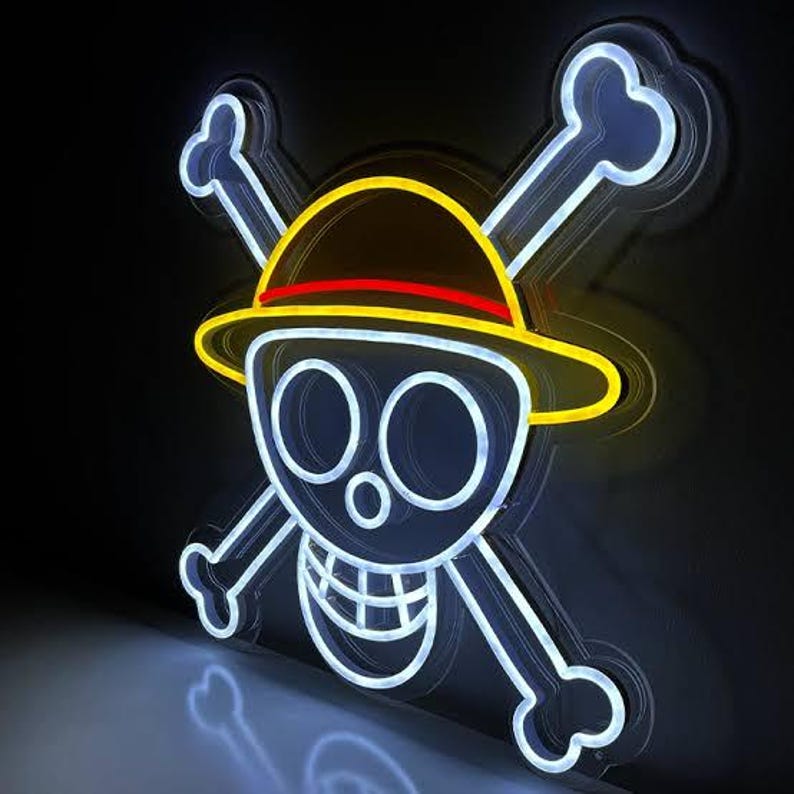 One Piece Neon Sign One Piece Skull Neon Sign Pirate Neon Sign Bedroom ...