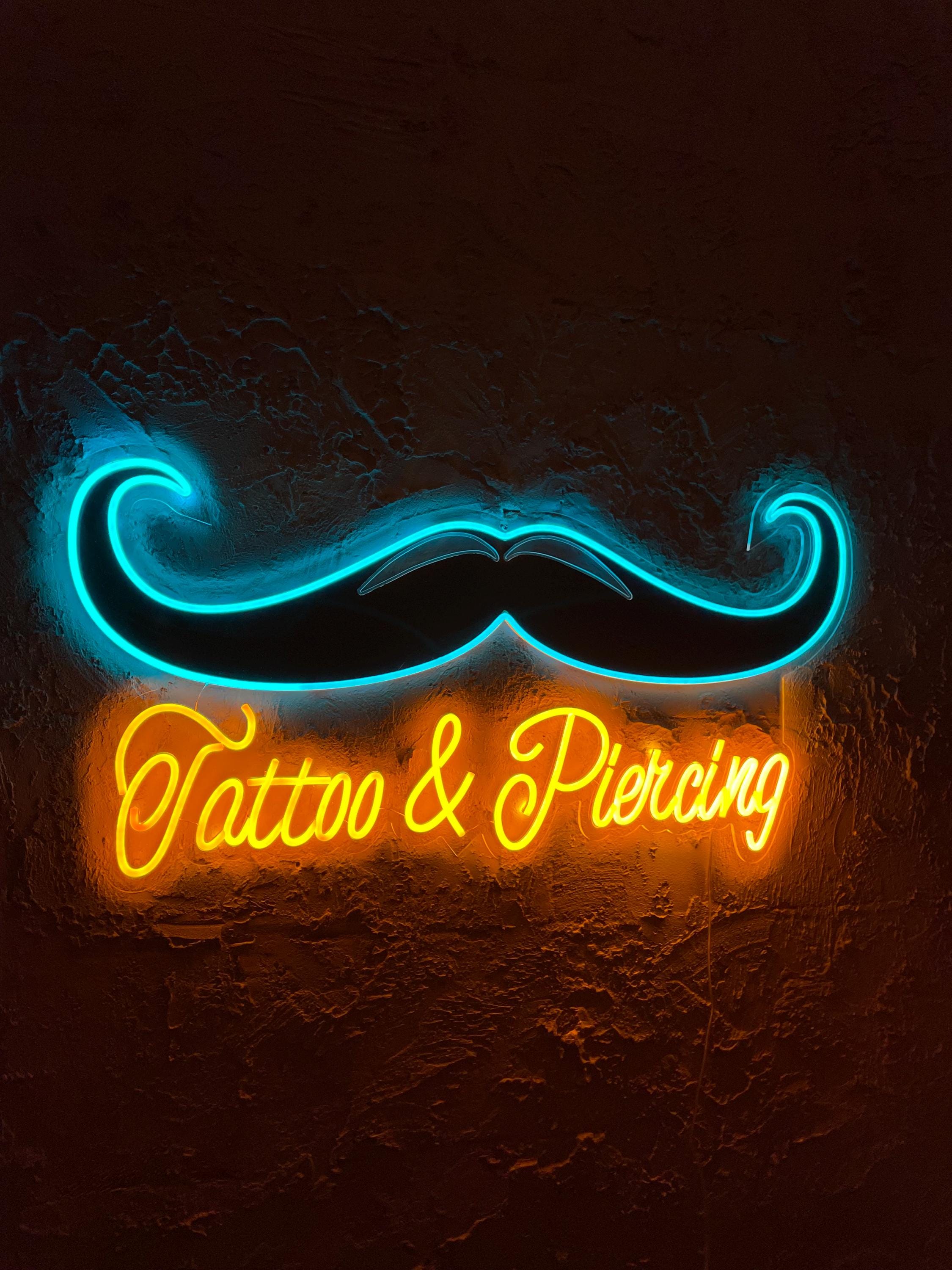 Tattoo Neon Sign Wall Art Decor Piercing Neon Sign Game Room Neon Sign ...