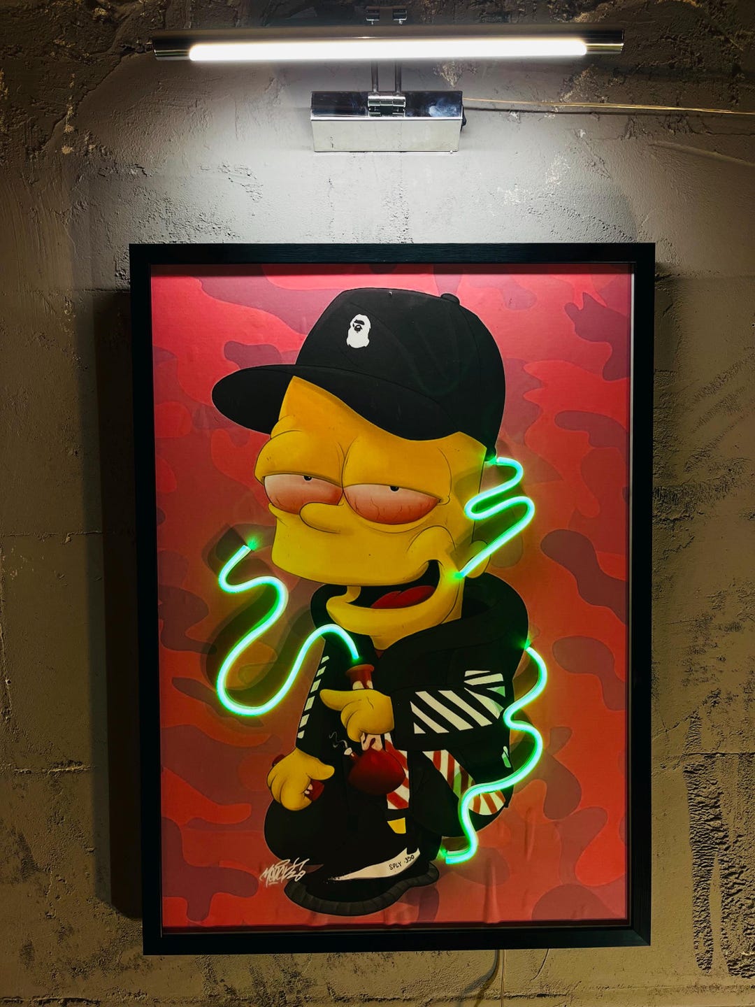 Bart Simpsons Painting Neon Sign Weed Neon Sign Neon Sign Wall Decor ...