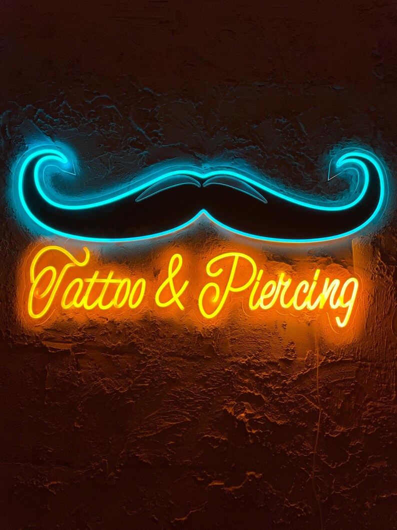 Tattoo Neon Sign Wall Art Decor Piercing Neon Sign Game Room Neon Sign ...