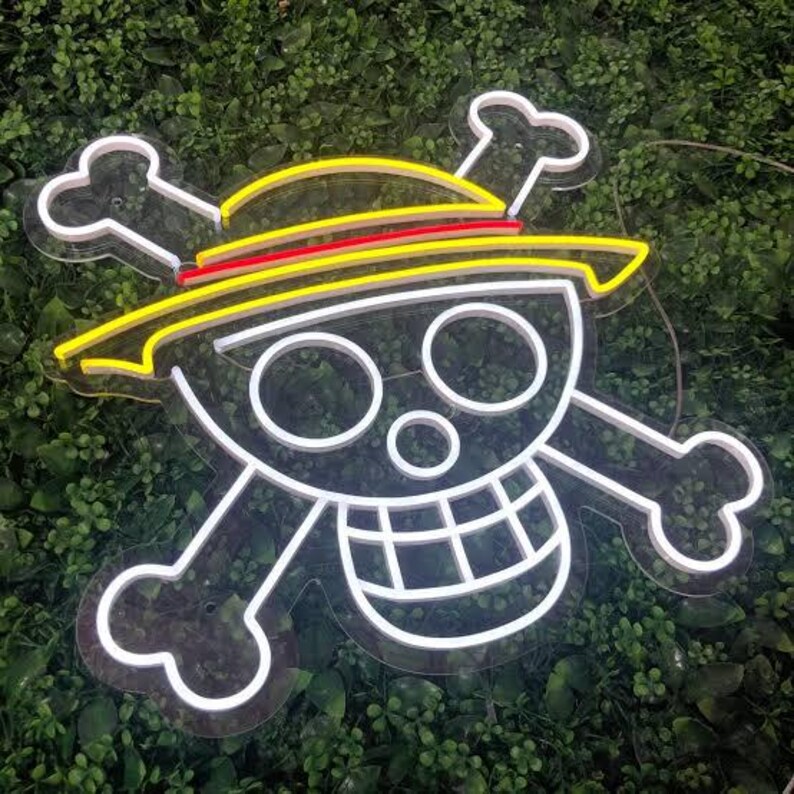 One Piece Neon Sign One Piece Skull Neon Sign Pirate Neon Sign Bedroom ...