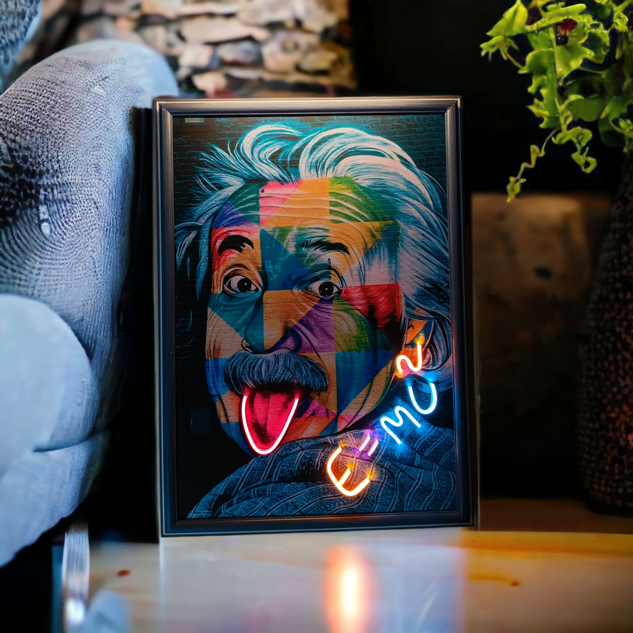Albert Einstein Neon Sign Art Painting Albert Einstein Portrait ...
