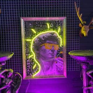 POP Art Painting Neon Sign Mona Lisa Neon Sign Wall Decor Home Art ...