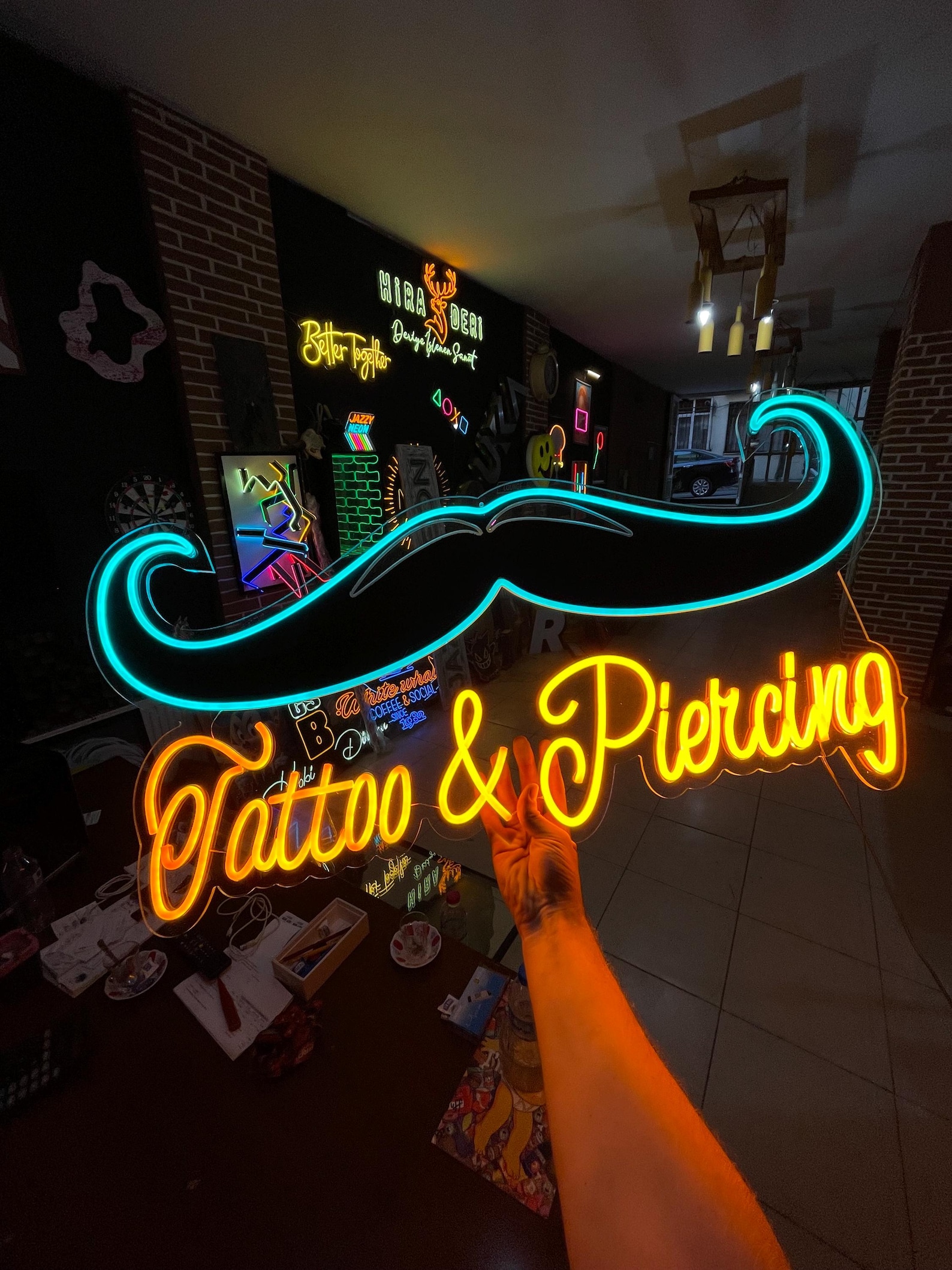 Tattoo Neon Sign Wall Art Decor Piercing Neon Sign Game Room Neon Sign ...