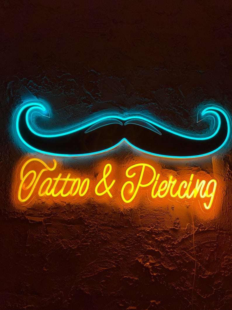 Tattoo Neon Sign Wall Art Decor Piercing Neon Sign Game Room Neon Sign ...