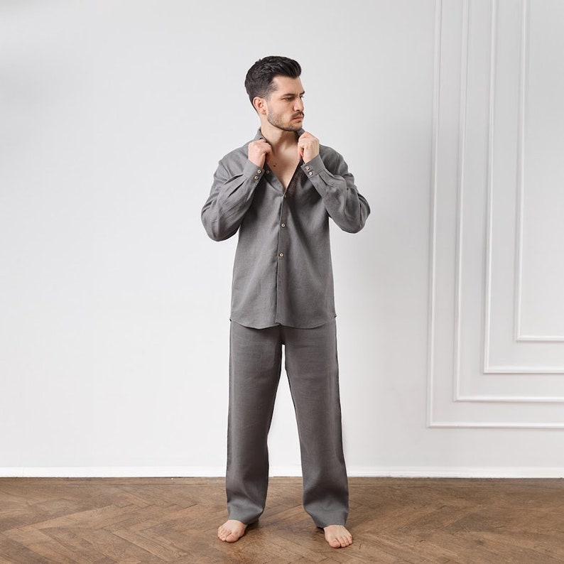 Mens Linen Set: Shirt and Pants Classic Style, Available in Larger ...