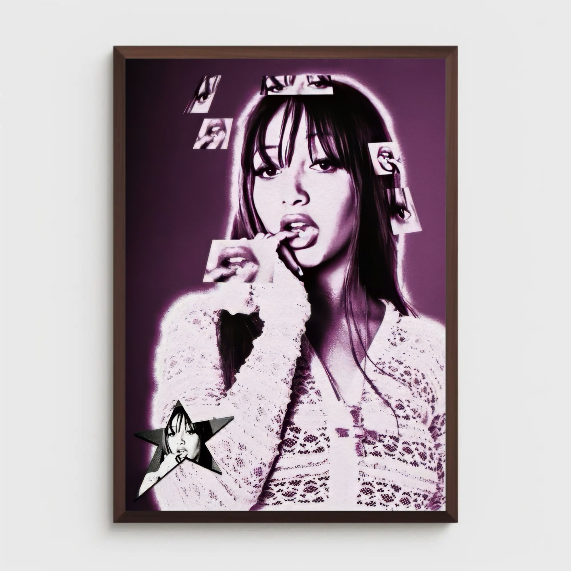 Pink Pantheress Retro Poster , Pink Pantheress Purple Music Print ...