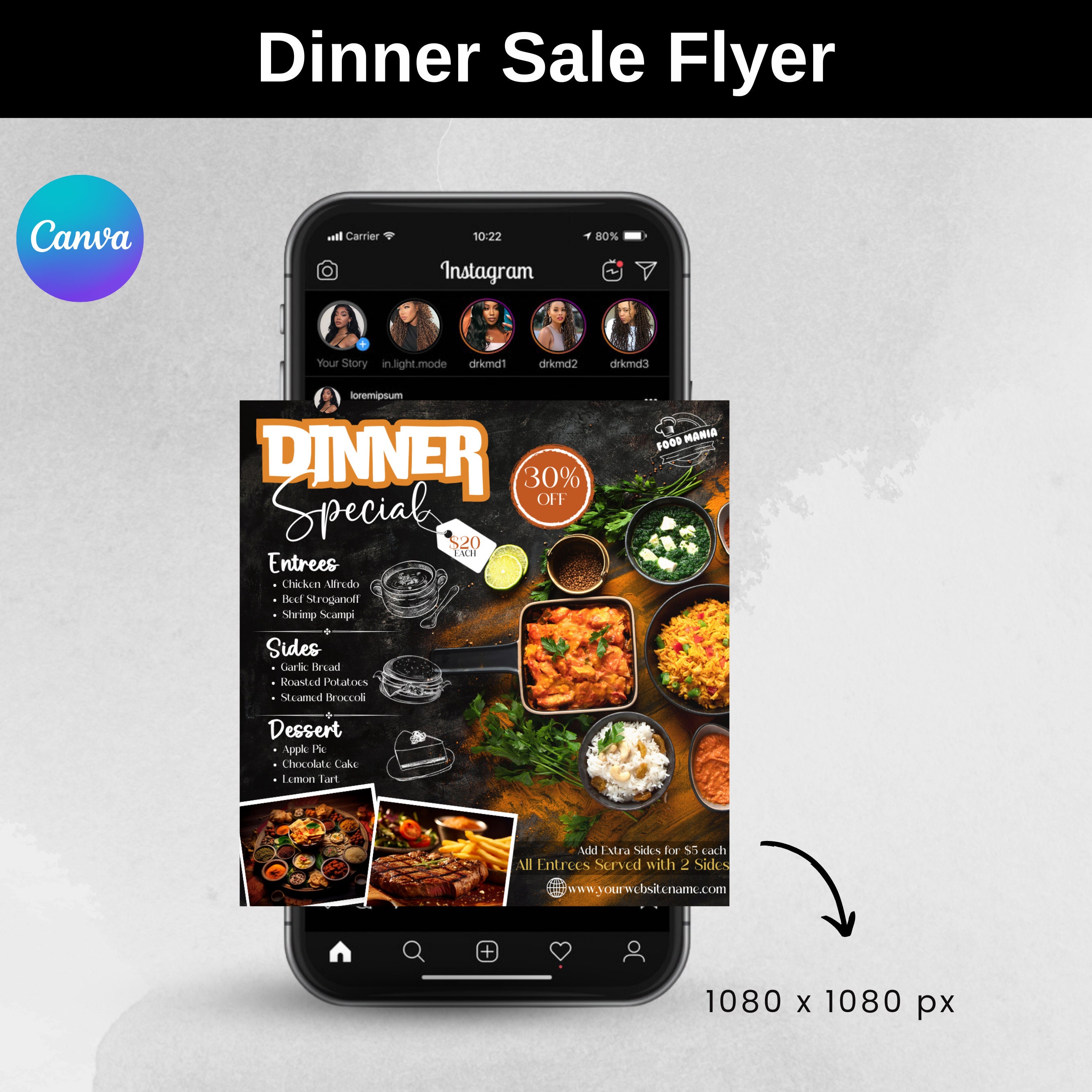 Editable Flyer Canva Template Dinner Sale Flyer, Sunday Deal Special ...