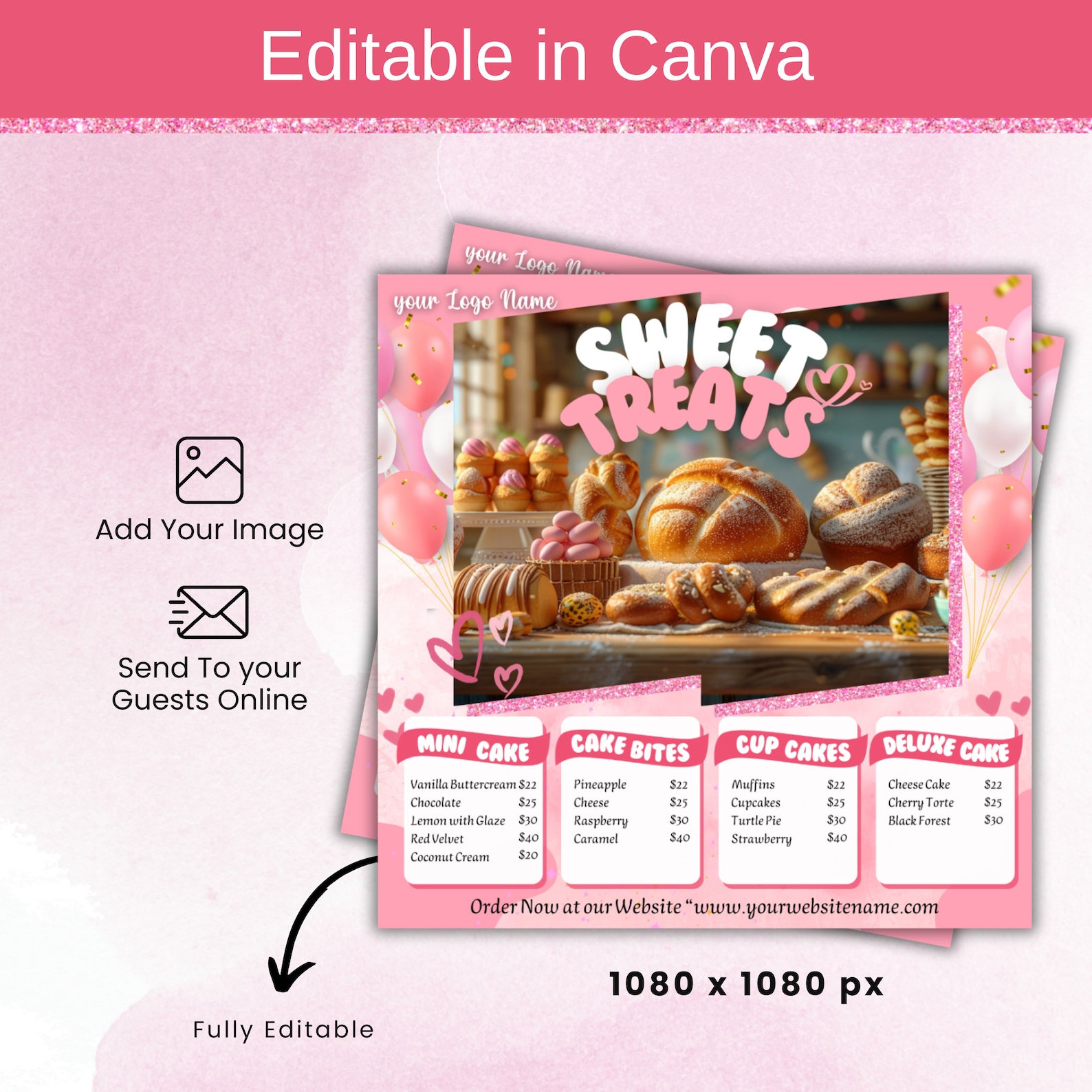 Digital and Editable Bakery Flyer, Bakery Business Template, Canva ...