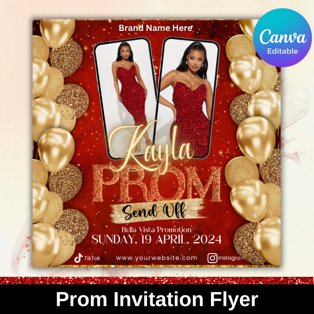 Prom Send off Flyer, Prom Invitation Flyer, Eras Party Decorations ...