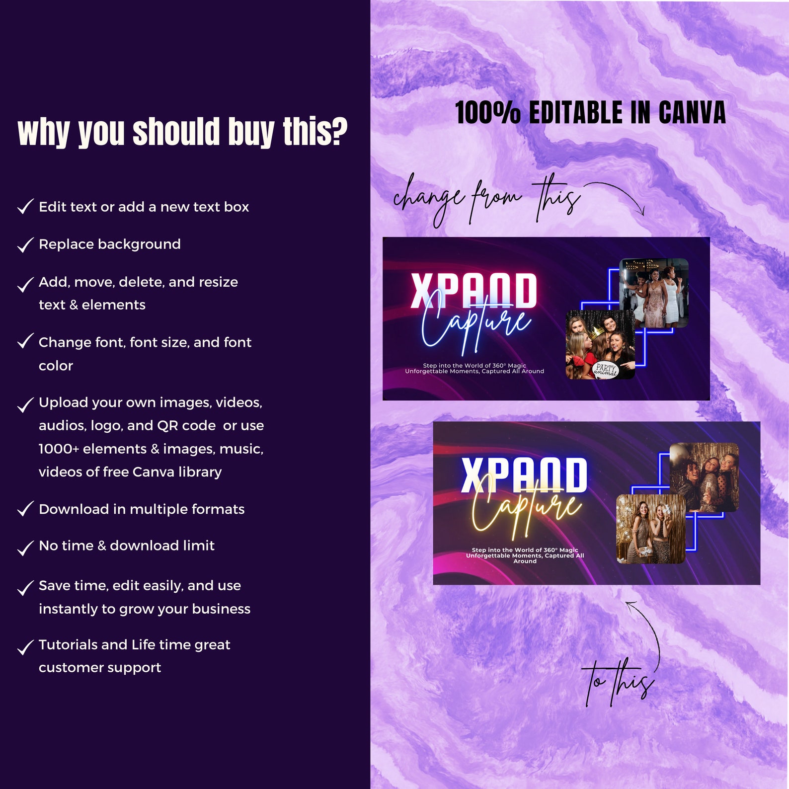 360 Photobooth Website Banner, Shopify Banner, 360 Photobooth Template ...