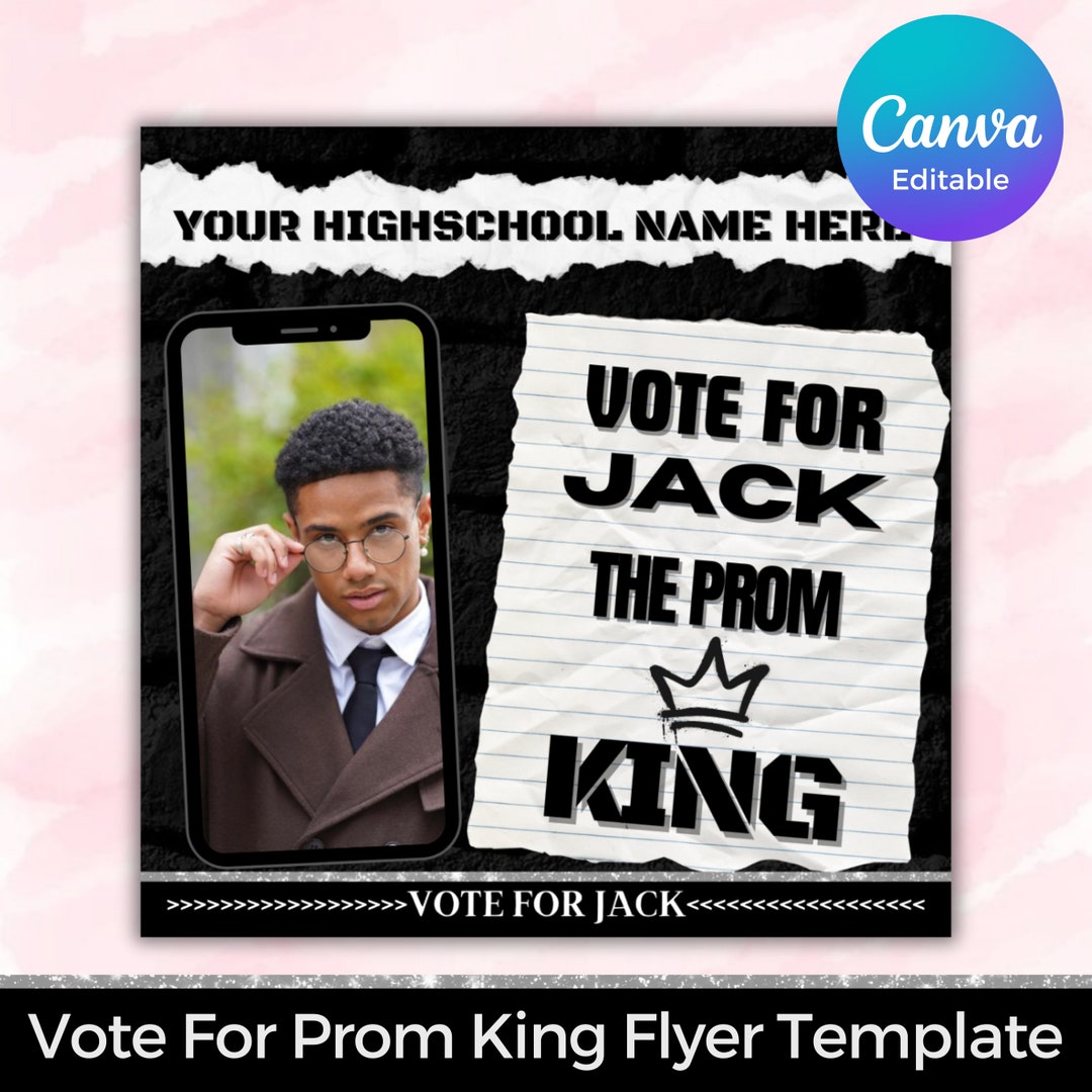Vote Homecoming KING , Social Media Flyer, Class Campaign Flyer, High ...