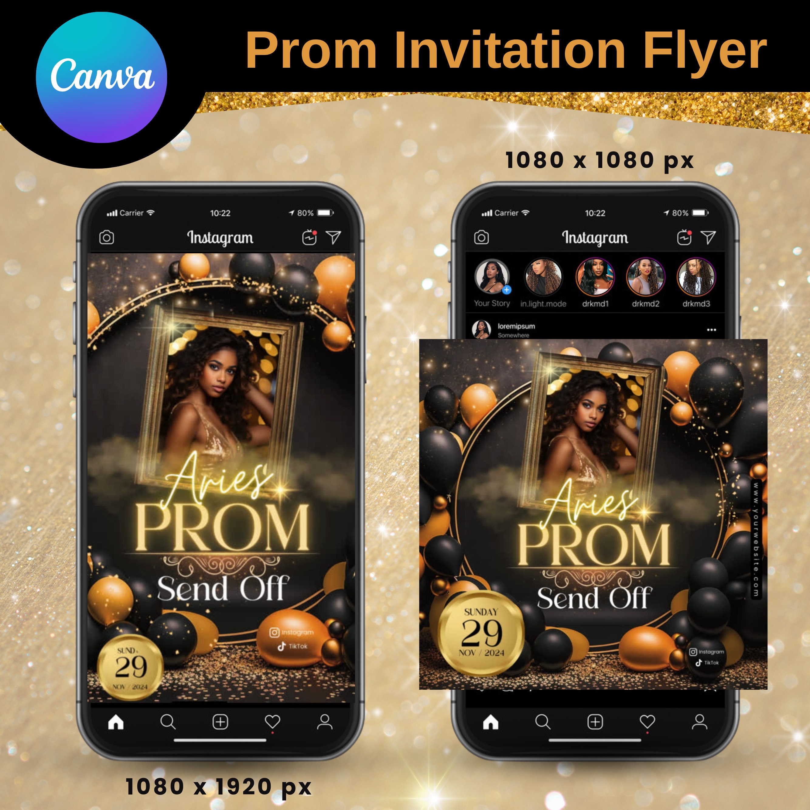Animated Glitter Prom Send off Video Invitation, Prom Send off ...