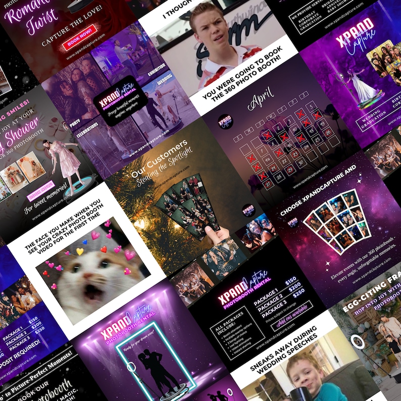 360 Photo Booth Instagram Template, 50 Photo Booth Templates, 360 Booth ...
