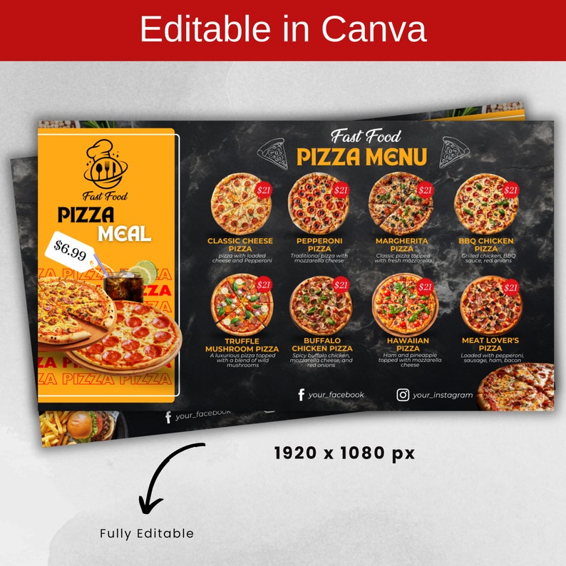 Digital Download Tv Restaurant Menu Template, Catering Menu, Restaurant ...