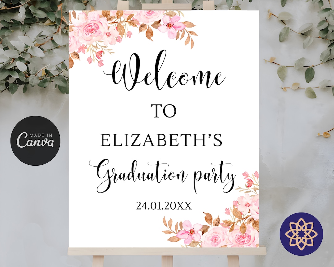 Wedding Welcome Sign Template, Blush Pink Welcome Sign, Floral Editable ...