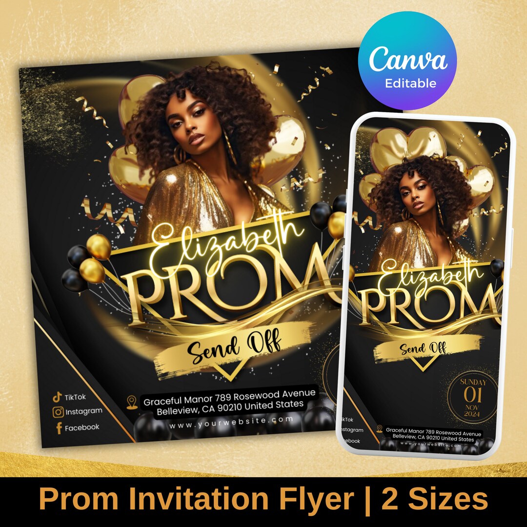 Animated Glitter Prom Send off Video Invitation, Special Prom Sale ...