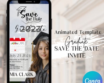 Digital & Editable Save the Date Grad E-invite Template, Instant ...