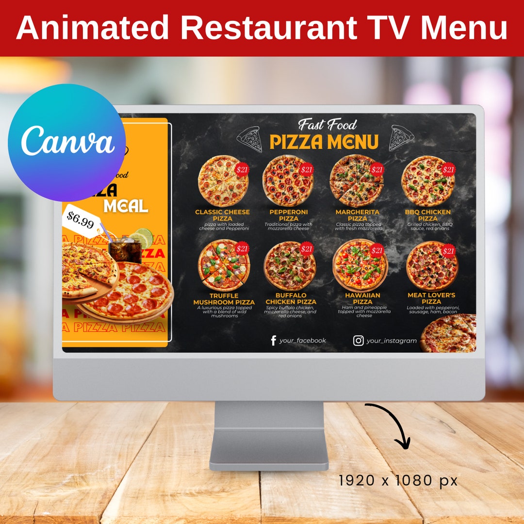 Animated Digital Download Tv Restaurant Menu Template, Catering Menu ...