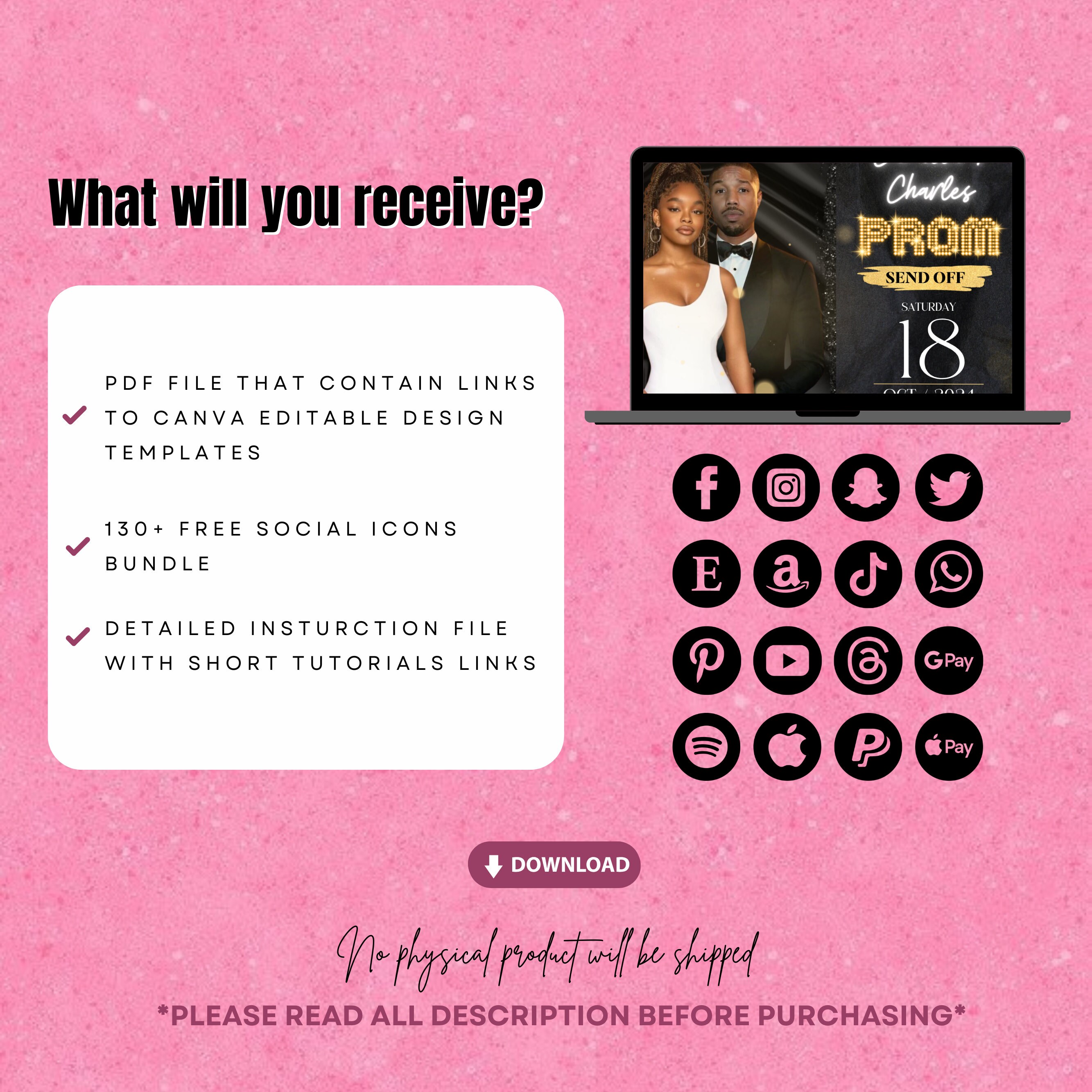 Silver Prom Send off Flyer, Prom Invitation Flyer, Eras Party ...