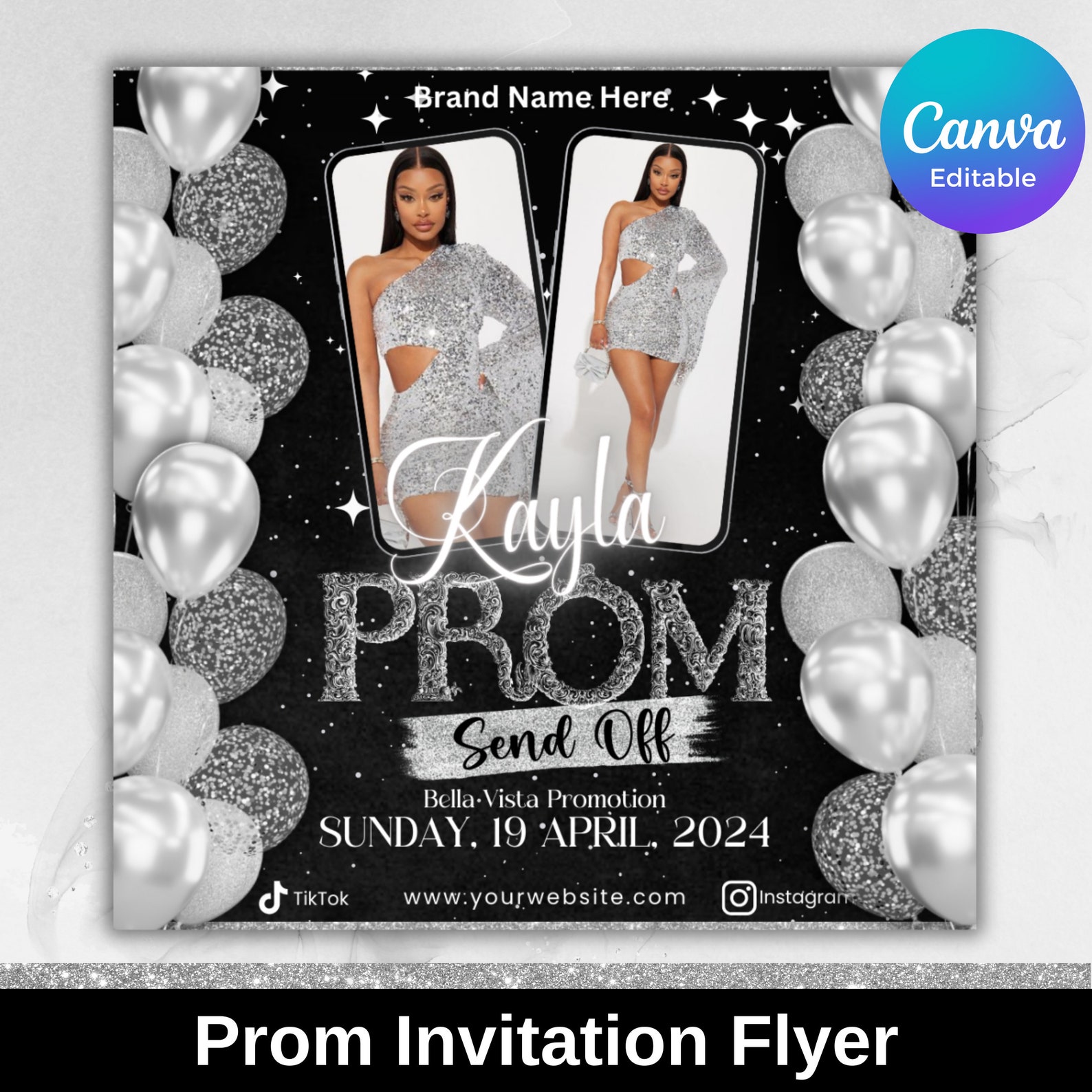 Diy Editable Prom Send off Flyer, Prom Invitation Flyer, Prom Event ...