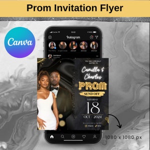 Diy Editable Prom Send off Flyer, Prom Invitation Flyer, Prom Event ...