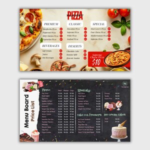 Digital Download Tv Restaurant Menu Bundle, Catering Menu, Restaurant ...