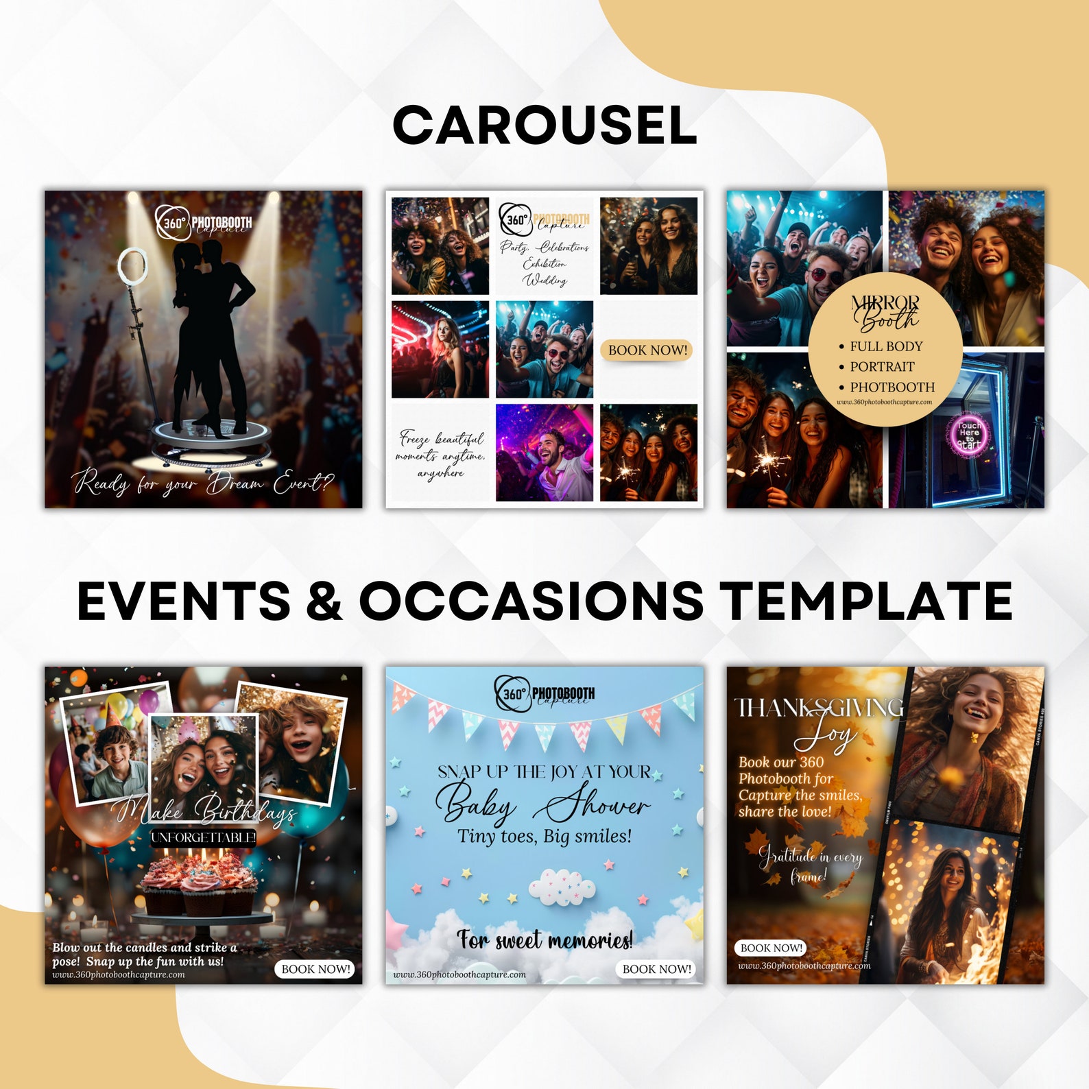 360 Photo Booth Instagram Template, 50 Photo Booth Templates, 360 Booth ...