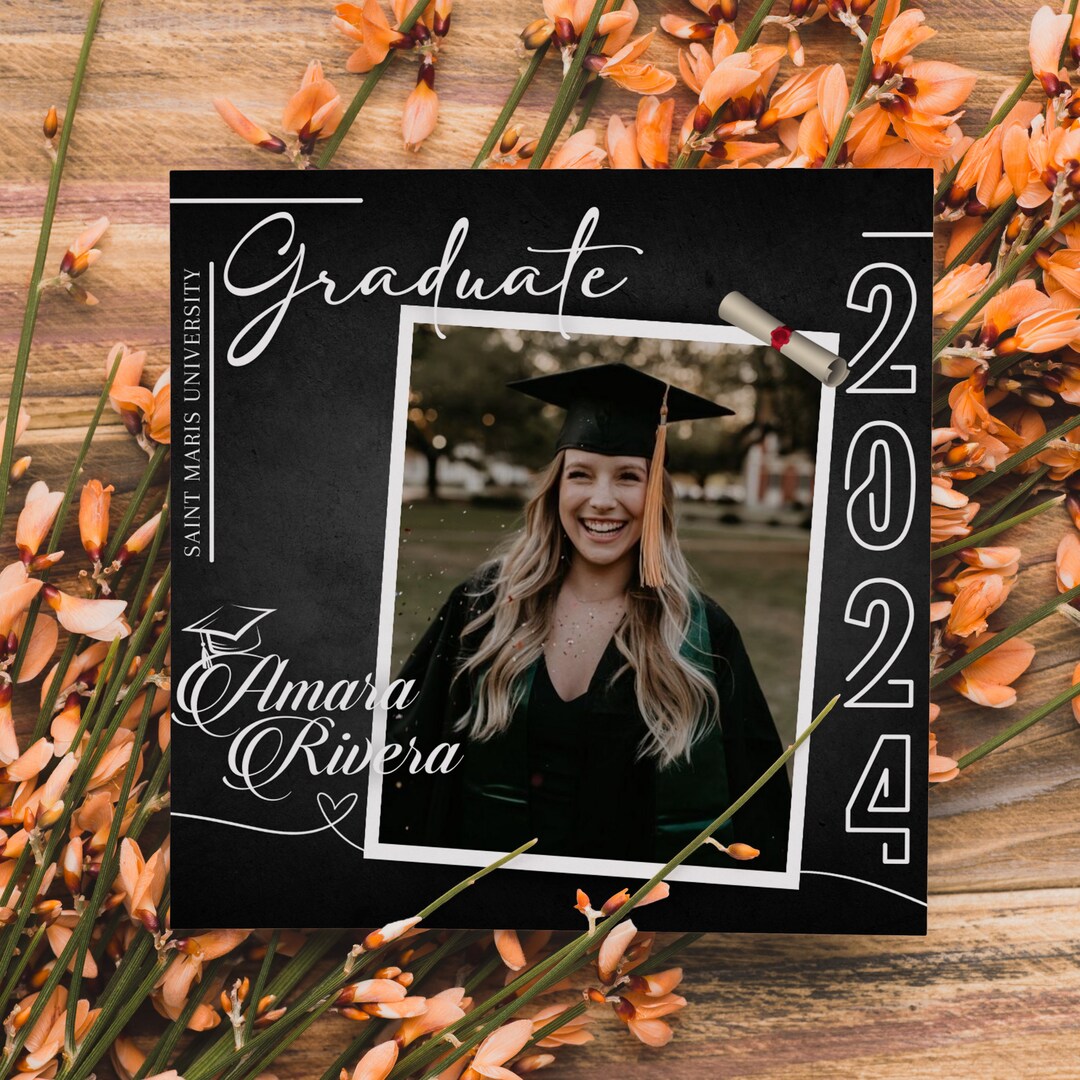 Graduation Invitation Template, Modern Graduation Announcement, College ...
