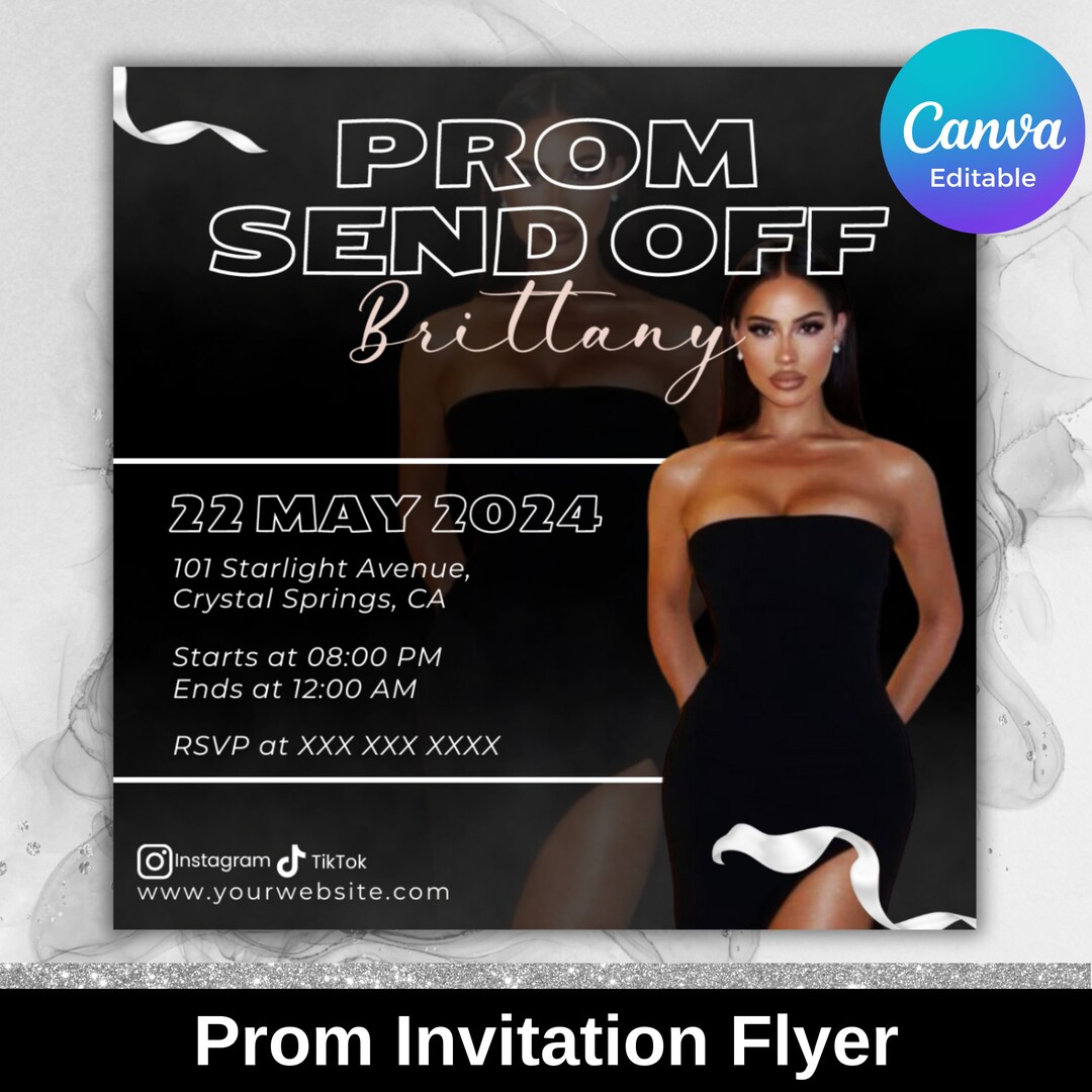 Diy Editable Prom Send off Flyer, Prom Invitation Flyer, Prom Event ...