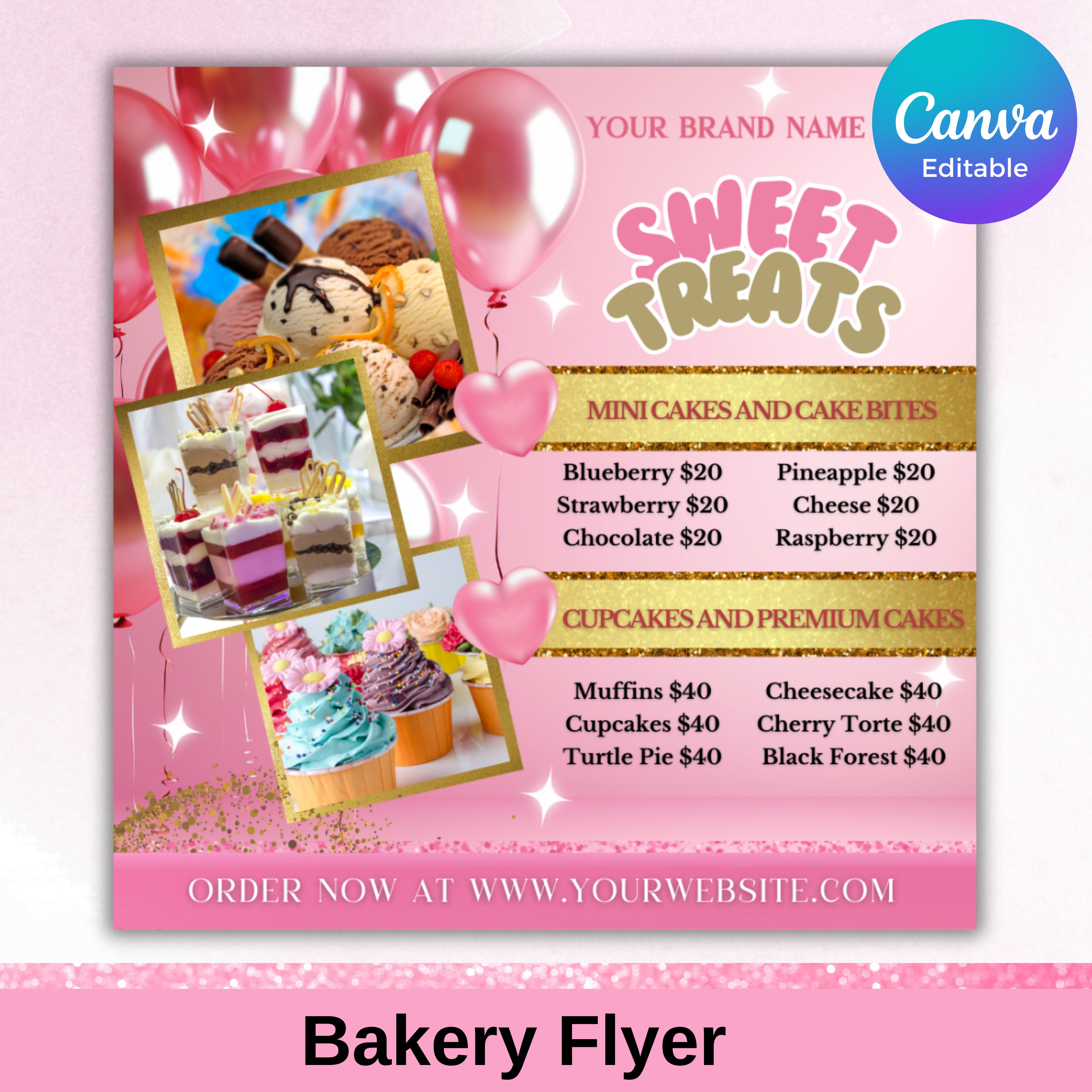 Digital and Editable Bakery Flyer, Bakery Business Template, Canva ...