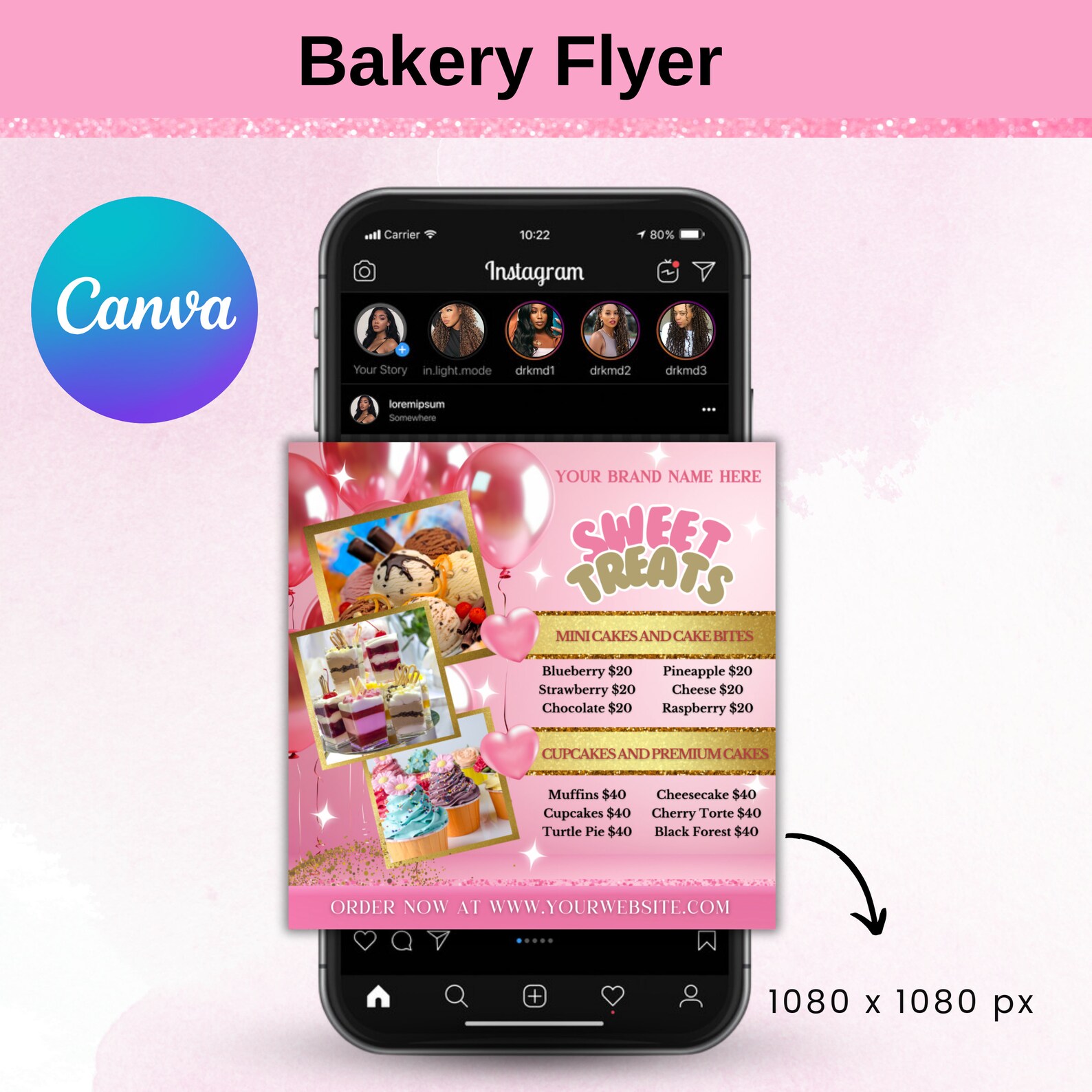 Digital and Editable Bakery Flyer, Bakery Business Template, Canva ...