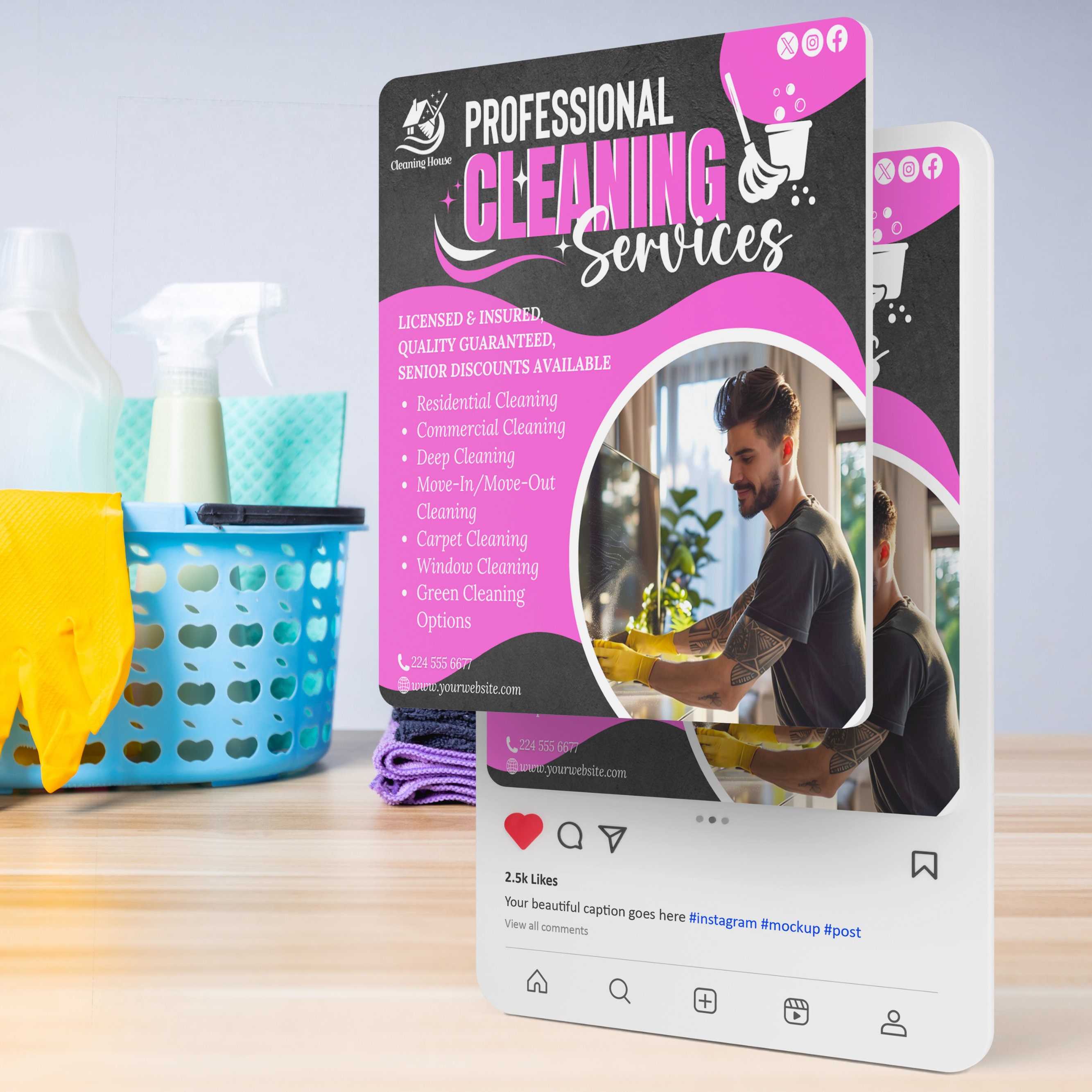 Printable Cleaning Service Flyer Canva Template,editable & Digital ...