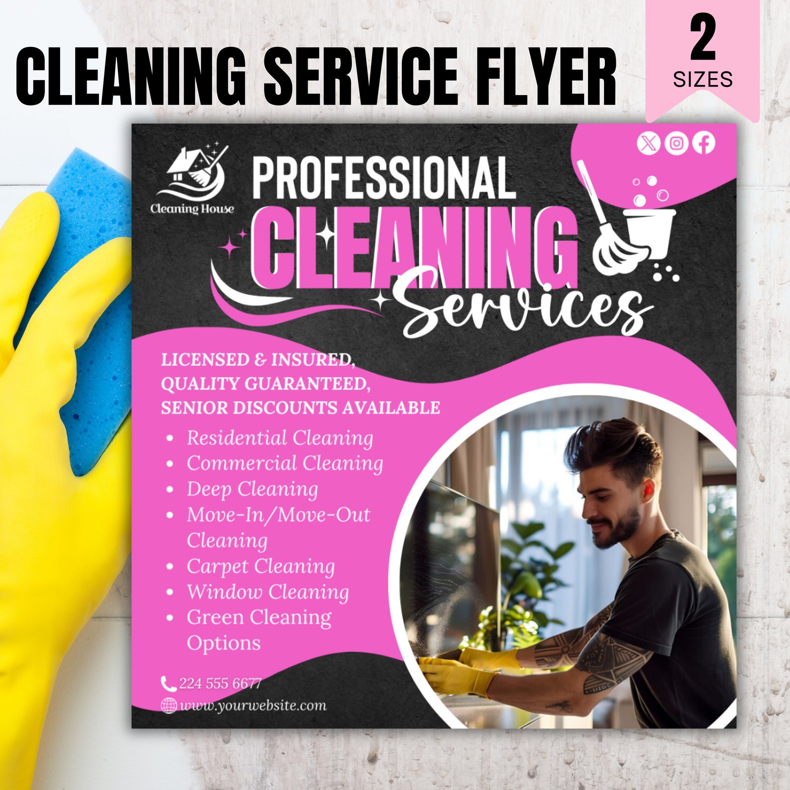 Printable Cleaning Service Flyer Canva Template,editable & Digital ...