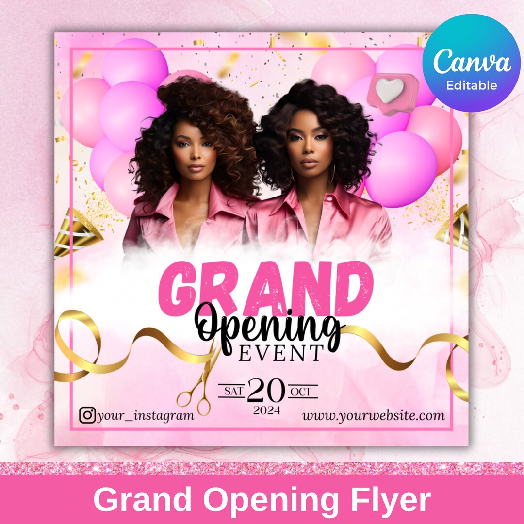 Editable Canva Template Grand Opening Flyer, Grand Event Flyer ...