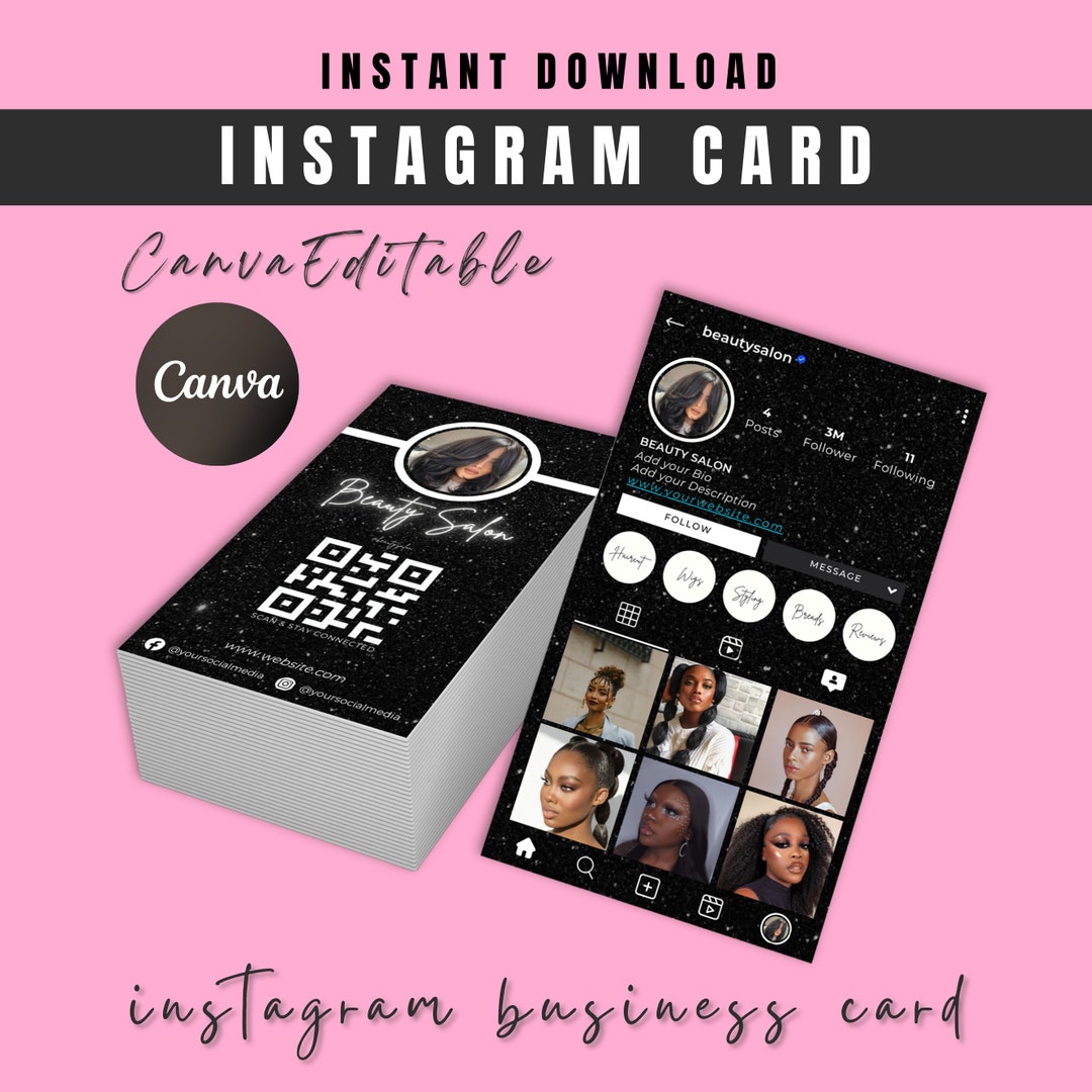 2024 Instagram Business Card, IG Business Card Template, DIY Business ...