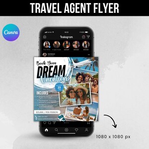 Canva Template Travel Agent Flyer, DIY E-flyer Templates, Vacations ...