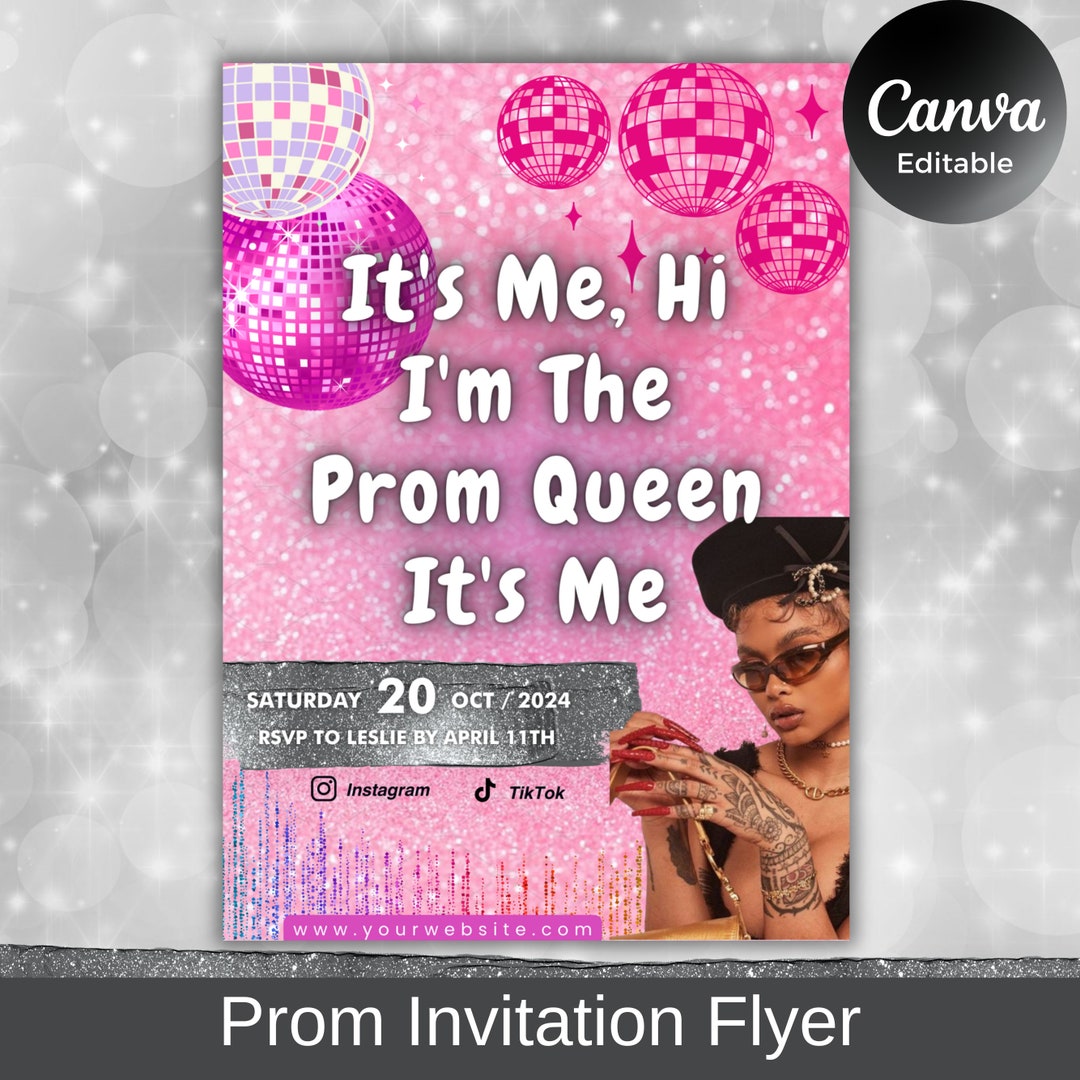 Prom Send off Flyer, Prom Invitation Flyer, Eras Party Decorations ...