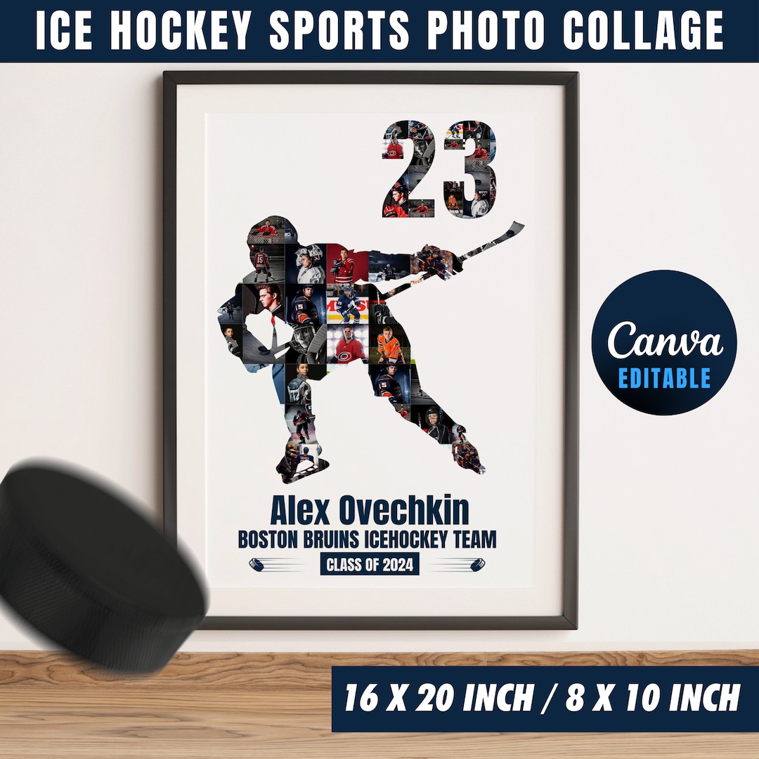 Ice Hockey Sports Photo Collage Poster, Photo Collage Gift, Senior ...