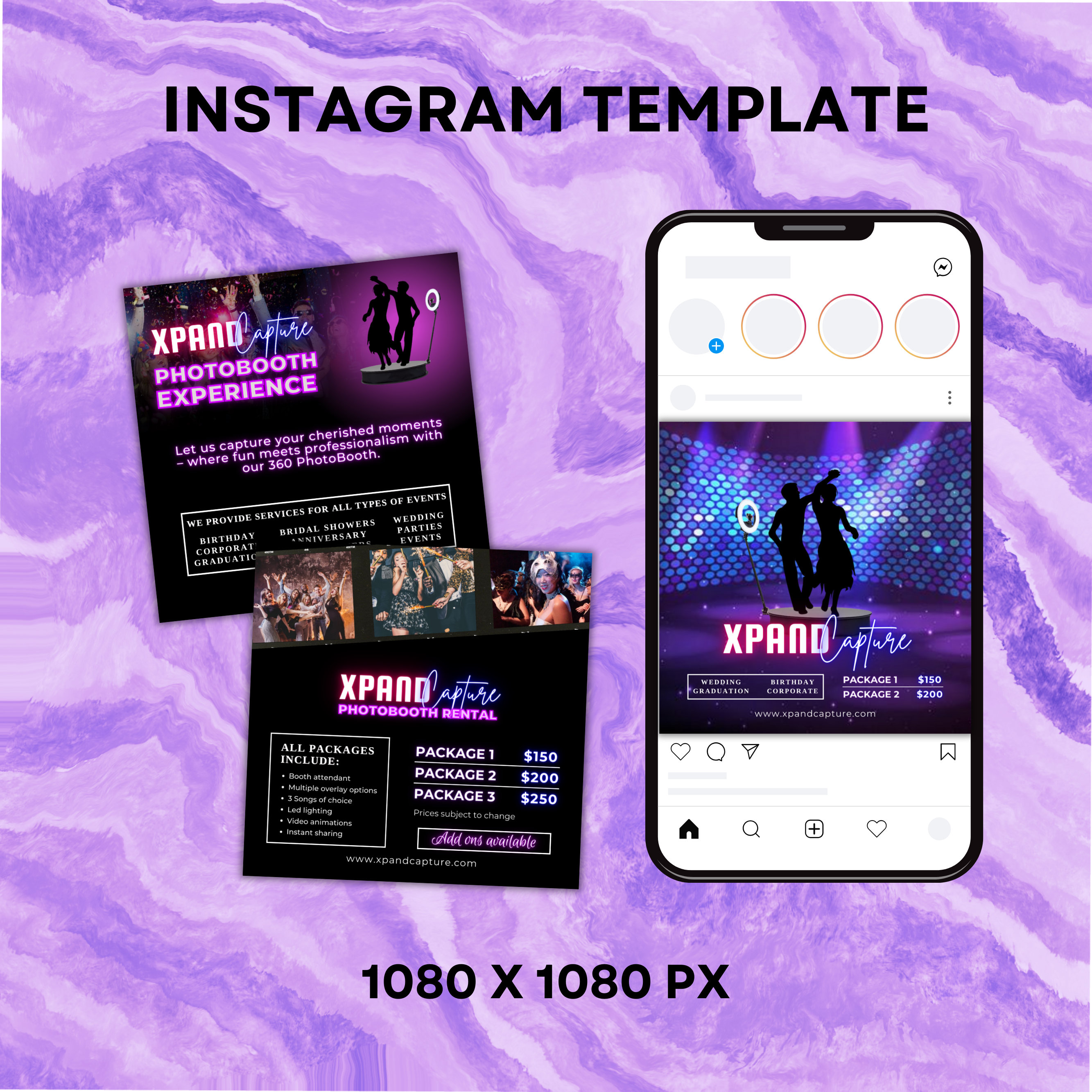 360 Photo Booth Instagram Template, 50 Photo Booth Templates, 360 Booth ...