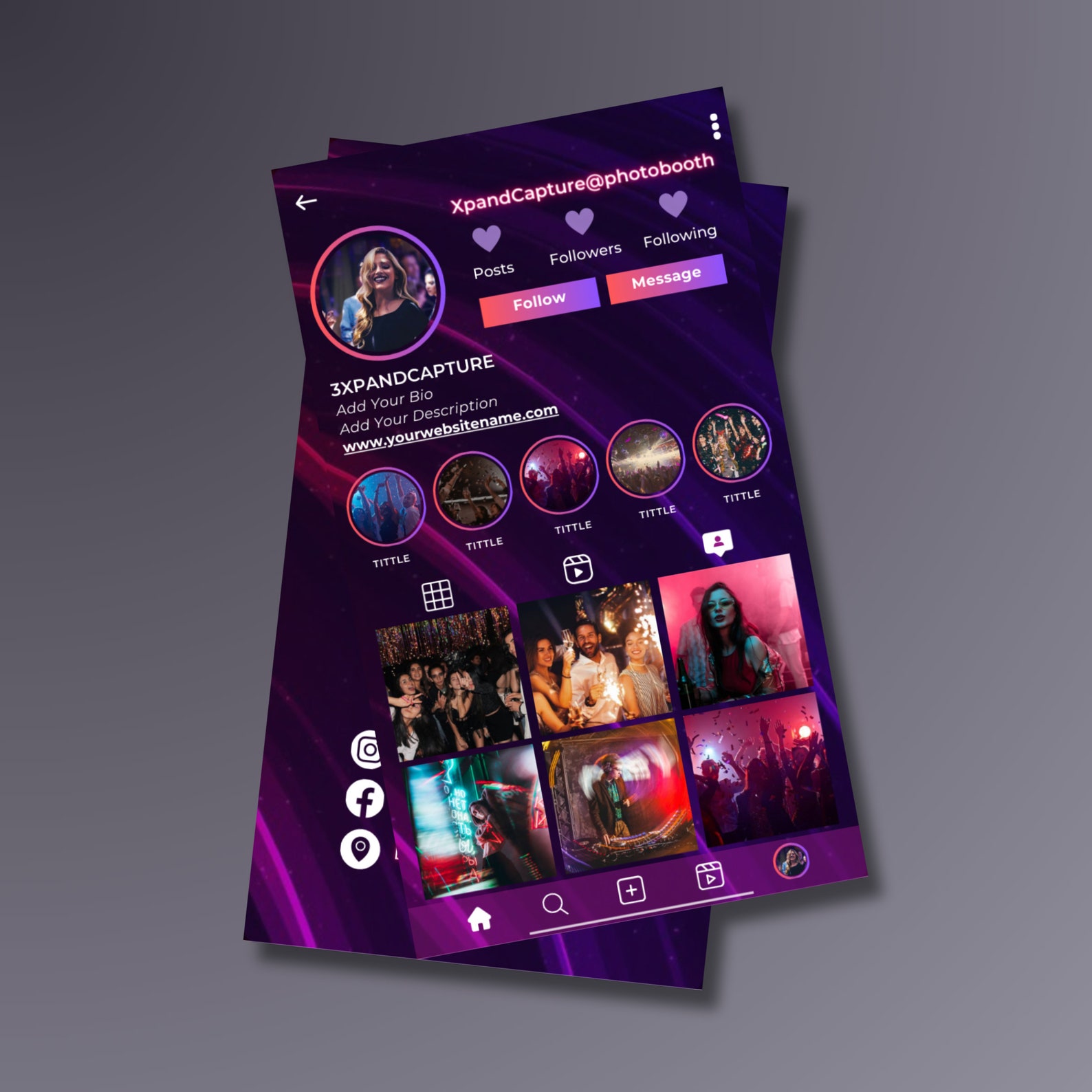 360 Photobooth Instagram Business Card 2024, IG Card, DIY Canva ...