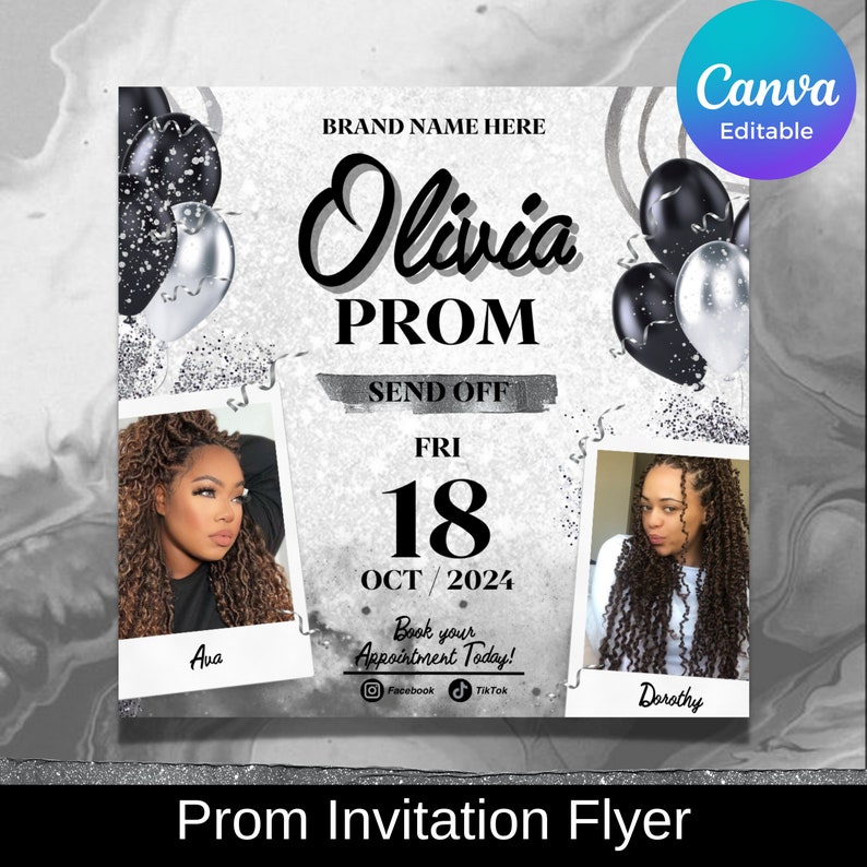 Prom Invitation, Prom Send off Flyer, Prom Invitation Flyer, Prom Flyer ...