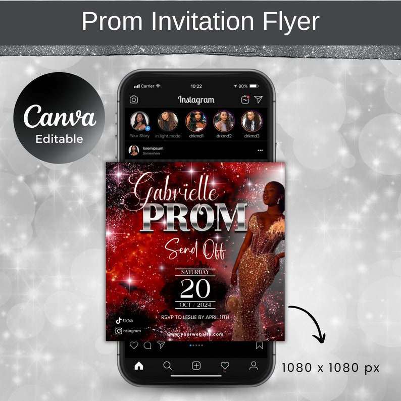 Diy Editable Prom Send off Flyer, Prom Invitation Flyer, Prom Event ...