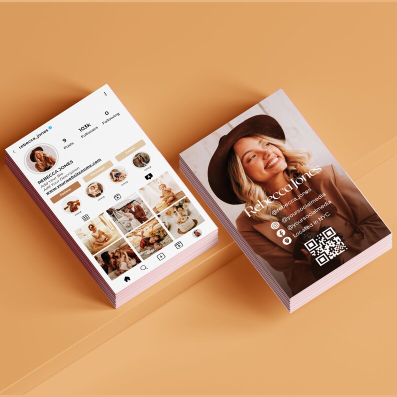 Photographer Instagram Business Card 2024, DIY Canva Business Card ...